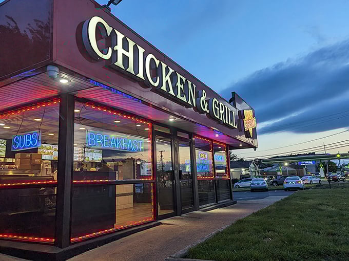 That iconic red awning isn't just a landmark—it's a beacon of fried chicken salvation for hungry Marylanders seeking crispy, golden comfort.