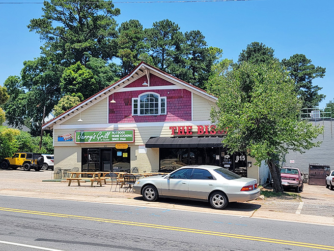 The iconic green sign of Jerry's Grill promises simple pleasures: hot dogs and home cooking that have kept Raleigh locals coming back since 1968. 