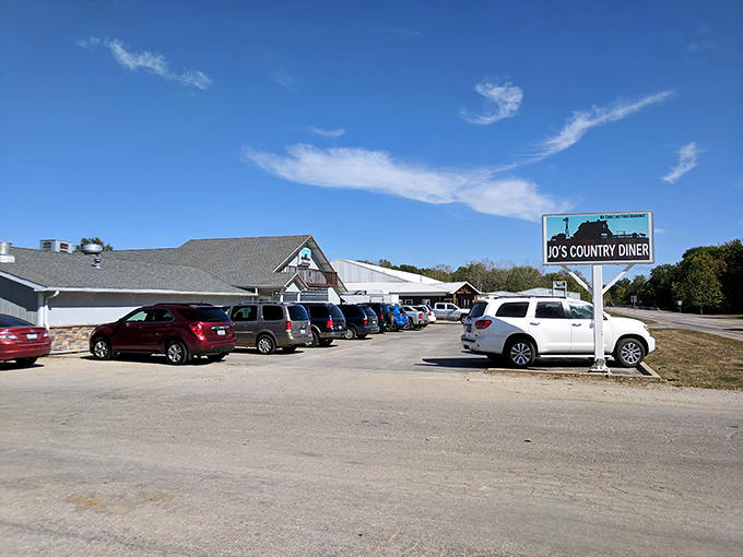 The unassuming facade of Jo's Country Diner—where culinary treasures hide in plain sight behind a modest exterior that promises authenticity, not Instagram moments.