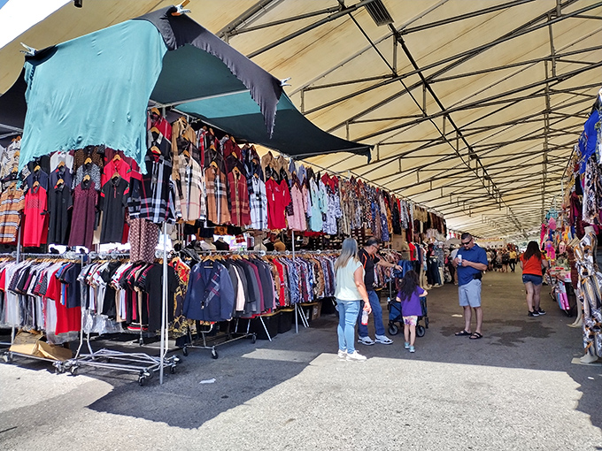 Retail therapy takes on epic proportions here, where racks of clothing stretch toward the horizon like a fashionista's dream sequence.