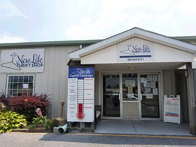 The unassuming exterior of New Life Thrift Shop houses a treasure trove that would make any bargain hunter's heart skip a beat.