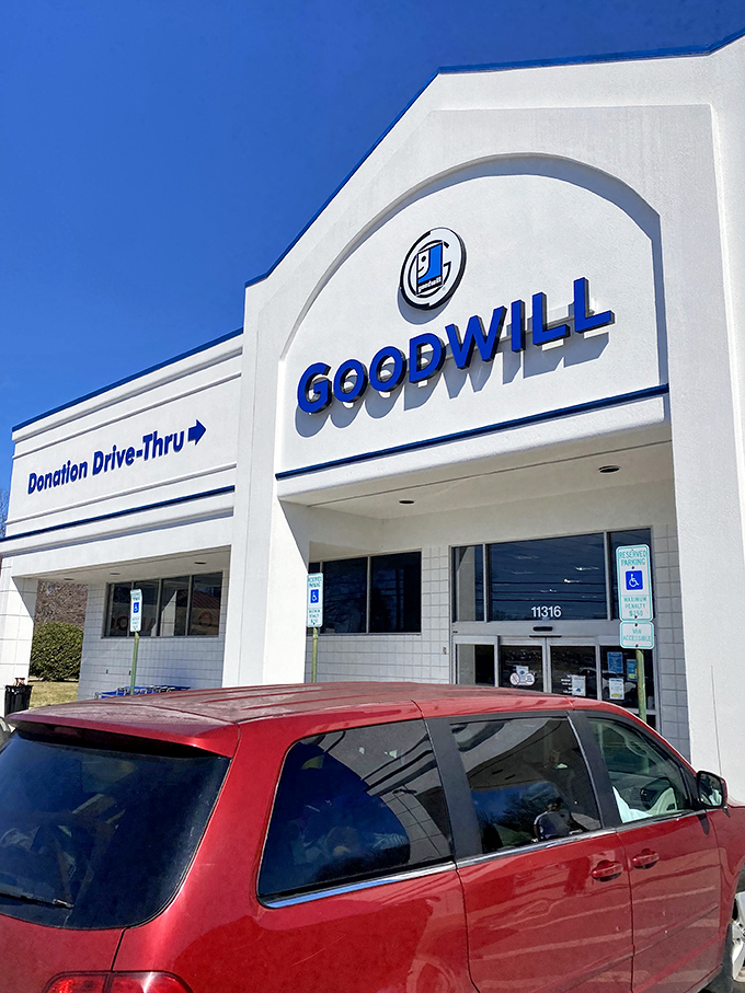 The gleaming white façade of Archdale's Goodwill beckons like a bargain-hunter's North Star, promising treasures within that won't break the bank.