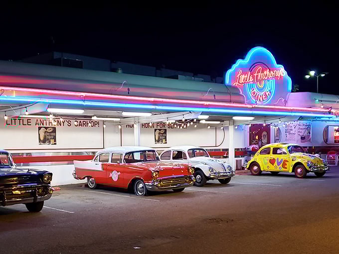 The gleaming white exterior of Little Anthony's Diner practically screams "The 1950s called and they brought milkshakes!" A true Tucson landmark.