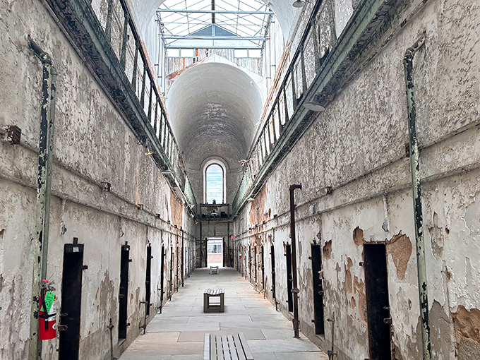 The imposing gothic façade of Eastern State Penitentiary looks more like a medieval castle than a prison. Those stone walls have stories to tell.