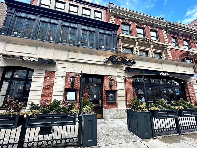 The classic brick façade and elegant signage of Abe & Louie's promises what lies within—a Boston steakhouse experience worth writing home about.
