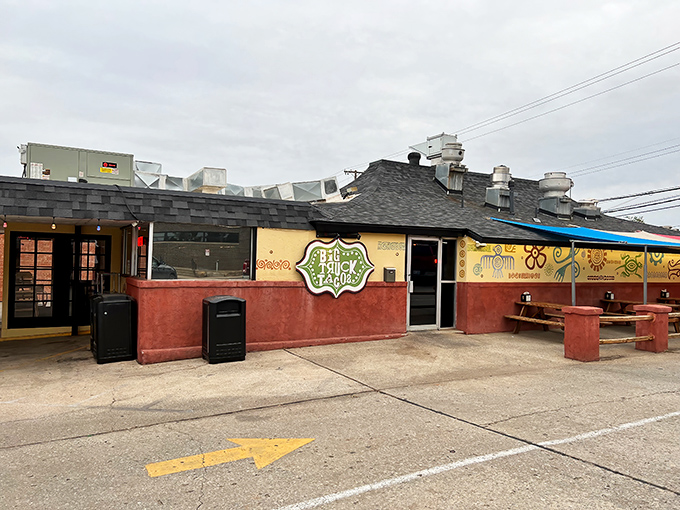 The unassuming exterior of Big Truck Tacos glows like a beacon of hope for hungry OKC residents. Taco paradise awaits inside!