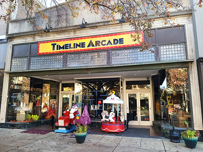 The bright yellow sign beckons like a time portal to your misspent youth. Step inside and prepare to lose track of hours—just like the good old days.