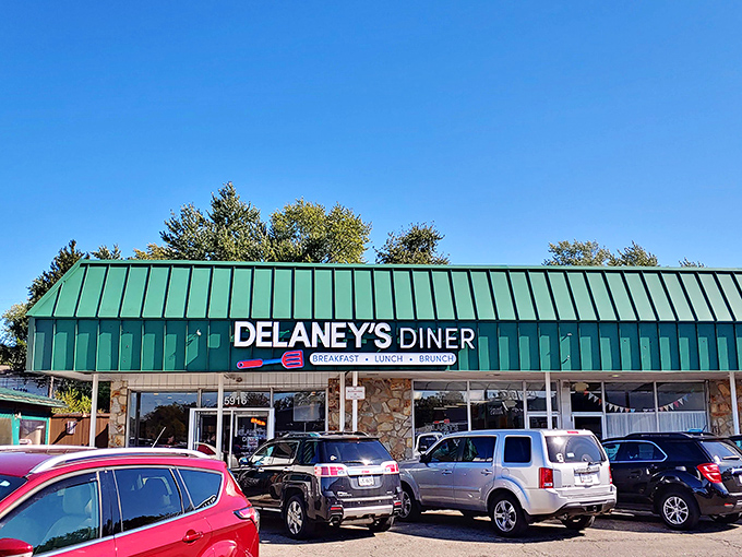 That iconic turquoise roof isn't just eye-catching – it's a beacon for breakfast lovers throughout Westerville, promising comfort food paradise within its strip mall setting.
