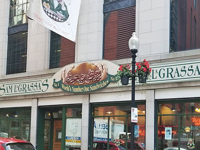 The bold proclamation of "World's Number One Sandwiches" isn't just bravado—it's a promise Sam LaGrassa's has been keeping for decades in downtown Boston.