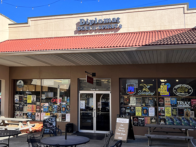 The unassuming exterior of Diplomat Deli in Vestavia Hills hides culinary treasures within. That terracotta roof isn't compensating for anything—the sandwiches speak for themselves.