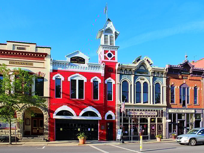 Medina's historic downtown looks like it was plucked from a Norman Rockwell painting, with that eye-catching red building stealing the show like the main character it knows it is.