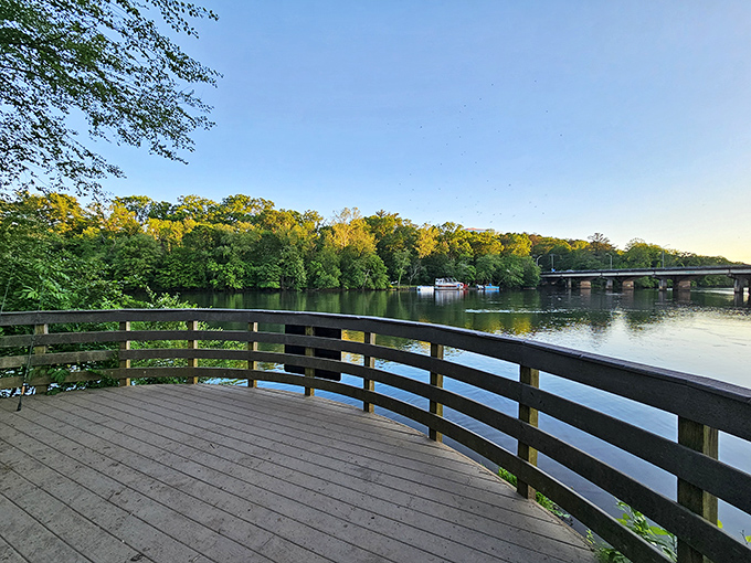Mirror, mirror on the river – the Chattahoochee's glassy surface creates perfect reflections that would make even Narcissus do a double-take.