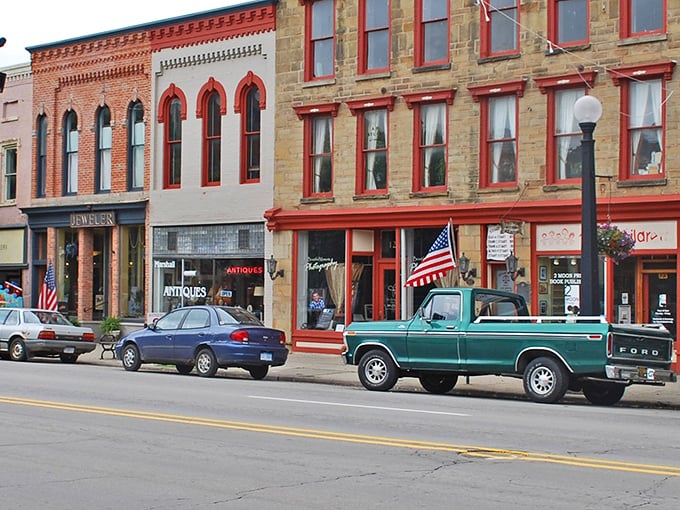 Marshall's historic downtown looks like a movie set, but those vintage storefronts and classic Ford pickup aren't props—they're everyday life in this architectural time capsule.