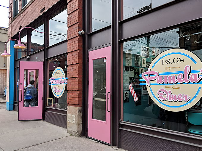 The blue awning and line of hungry patrons tell you everything: this isn't just breakfast, it's a Pittsburgh pilgrimage worth every minute of the wait.