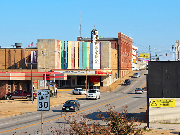 Downtown Poplar Bluff stretches toward twin apartment towers, where affordable living meets small-town charm. The perfect backdrop for your Social Security-funded second act.