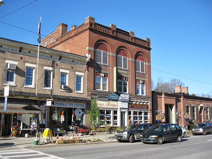 Honesdale's Main Street looks like it was plucked straight from a Norman Rockwell painting, with colorful historic buildings standing proudly against the Pennsylvania sky.