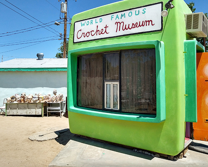 That lime-green glow isn't a mirage – it's your gateway to California's most wonderfully weird yarn adventure. 
