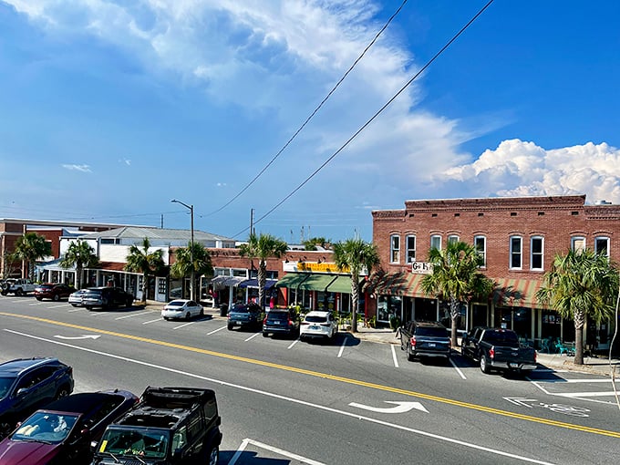 Palm trees line Apalachicola's charming streets, where golf carts and historic storefronts remind you that life's better when it's slower.