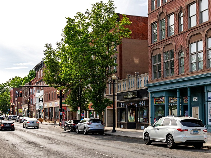 Downtown Meriden showcases its historic architecture against a bright blue sky, where affordability meets New England charm.