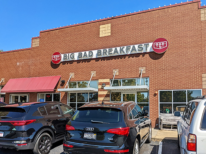 The brick facade of Big Bad Breakfast promises what lies within—a morning meal that's anything but ordinary. Birmingham's breakfast devotees know exactly where to find their morning salvation.