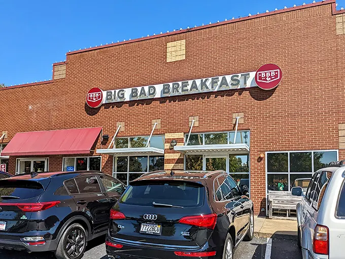 The brick facade of Big Bad Breakfast promises what lies within—a morning meal that's anything but ordinary. Birmingham's breakfast devotees know exactly where to find their morning salvation.