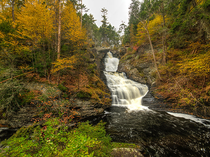 Mother Nature's masterpiece cascades 130 feet down ancient rock, creating Pennsylvania's most spectacular hidden treasure.