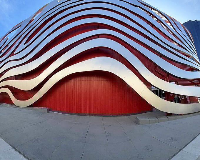 The Petersen's undulating metallic exterior isn't just architecture—it's automotive poetry in motion. Like a sports car frozen mid-slalom on Wilshire Boulevard.