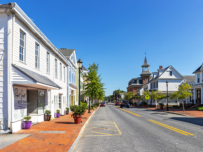 Main Street Smyrna stretches like a postcard from America's gentler past, where steeples still matter.