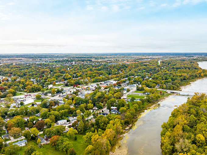 Waterville embraces the Maumee River like an old friend, its tree-lined neighborhoods and historic downtown creating a postcard-perfect panorama.