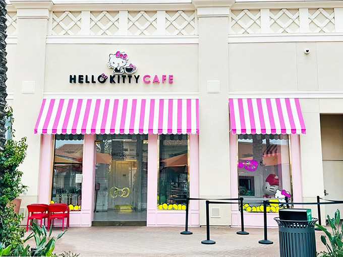 The pink-and-white striped awning isn't just a design choice—it's a portal to a world where adulthood takes a delightful vacation. Welcome to kawaii paradise.