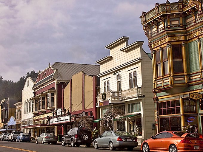 Ferndale's Main Street looks like a Victorian postcard come to life, with colorful buildings competing for the title of "Most Charming Facade in America."