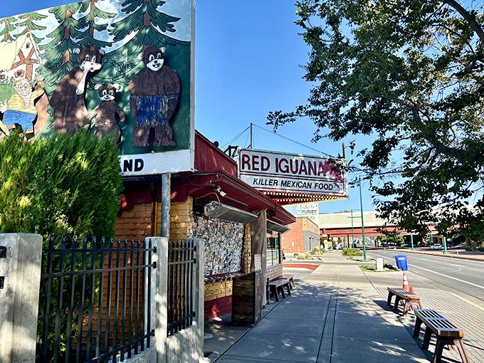 The iconic Red Iguana sign promises "Killer Mexican Food" – a bold claim that's backed up by decades of delicious evidence and perpetual lines of hungry devotees.