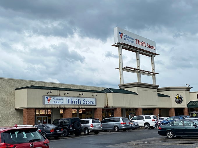 The unassuming exterior of VOA Thrift Store on Indianola Avenue – where Columbus treasure hunters begin their quest for secondhand gold.