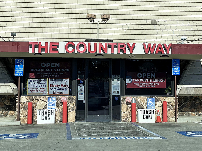 The unassuming exterior of The Country Way might not stop traffic, but locals know this modest façade hides breakfast treasures worth any detour.