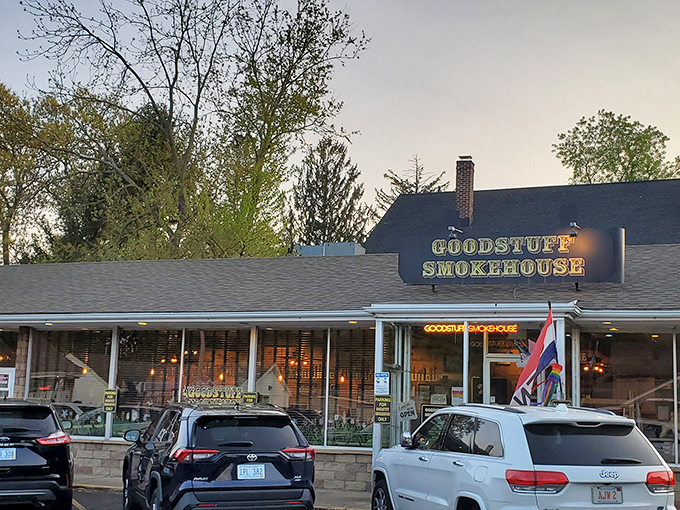 The unassuming storefront belies the smoky magic happening inside—Goodstuff Smokehouse's name is a promise they deliver on every day. 