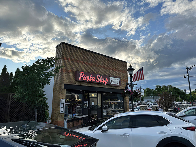 The neon-red "Pasta Shop" sign beckons like a lighthouse for the carb-deprived. This unassuming Denville storefront houses pasta treasures worth their weight in gold.