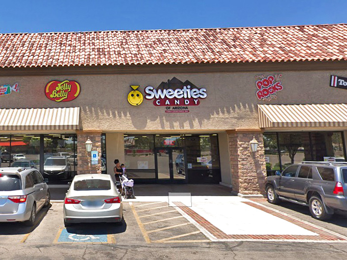 The smiley face logo says it all—this isn't just a candy store, it's therapy with a sugar rush guarantee.
