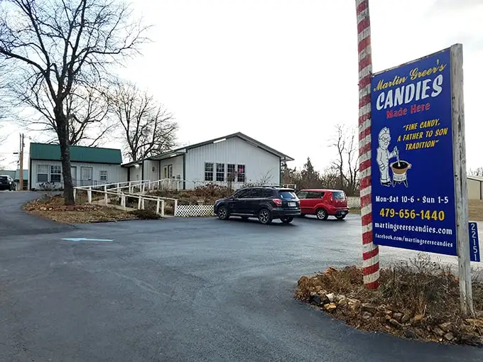 A garden path to paradise! The unassuming exterior of Martin Greer's Candies hides a wonderland of sweetness that awaits beyond those flower-lined walkways.