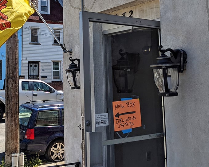 The unassuming entrance to culinary paradise. No neon signs or valet parking here—just an honest doorway to breakfast bliss in Fishtown.