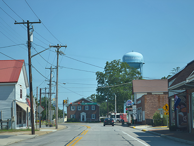 Downtown Bridgeville's colorful murals tell stories of local heritage against a backdrop of small-town charm that feels increasingly rare in our hyper-connected world.