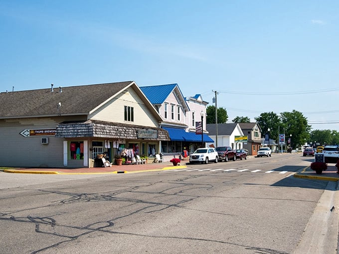 Caseville's main street welcomes visitors with that perfect small-town charm—where the pace slows down and your blood pressure follows suit.
