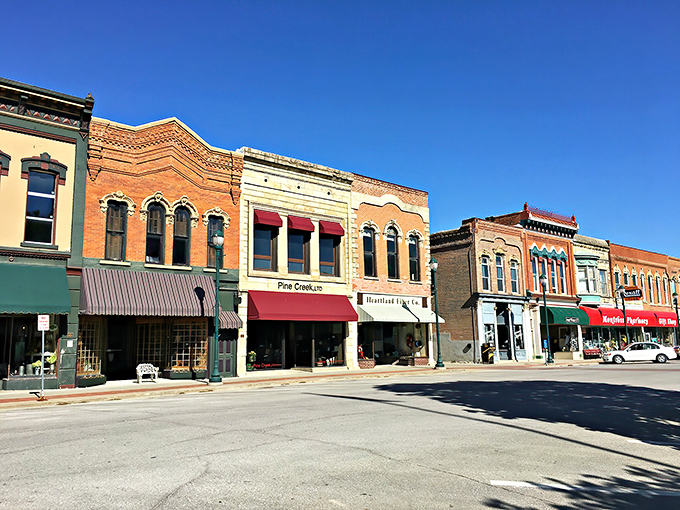 Winterset's historic downtown looks like a movie set—because it actually was one. These brick facades have stories to tell, if only walls could talk.