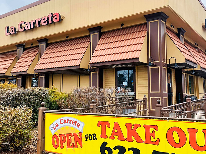 La Carreta's unassuming exterior hides culinary treasures within, like finding a diamond in New Hampshire's retail landscape.