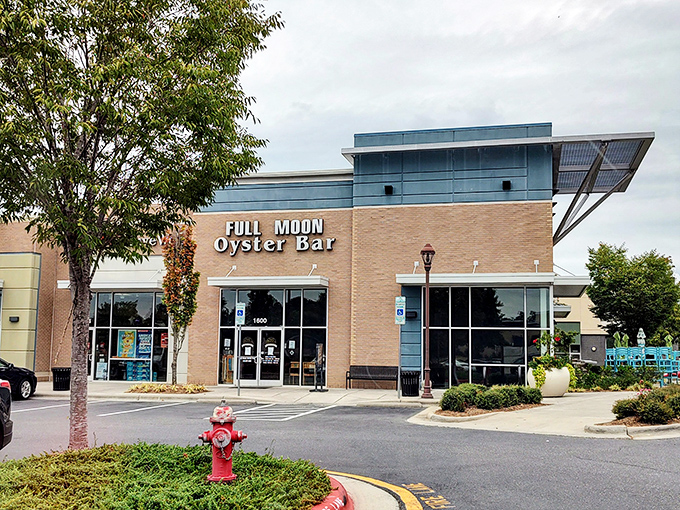 The unassuming strip mall exterior hides seafood treasures within, like finding a pearl in an unexpected oyster.