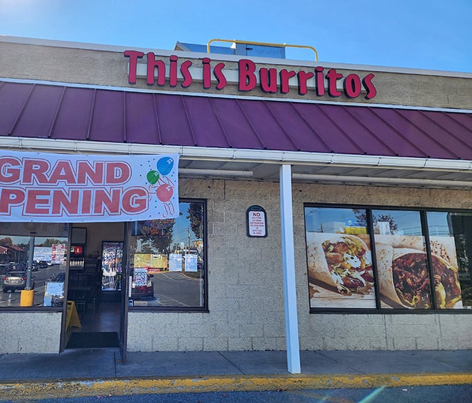 The name says it all! This is Burritos welcomes hungry travelers with its distinctive red awning and straightforward promise of deliciousness in Bethlehem.