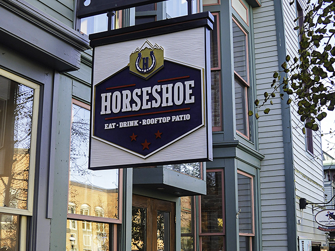 The iconic blue Horseshoe sign welcomes hungry adventurers to this Breckenridge gem. Lucky you—you've found mountain town gold.