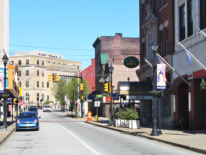 Downtown Uniontown welcomes you with its classic Main Street charm. Those historic brick buildings have stories to tell—if only these lampposts could talk!