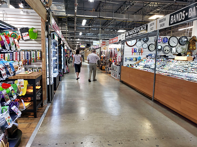 The corridors of commerce stretch before you—a retail yellow brick road where each booth offers its own version of Emerald City treasures.