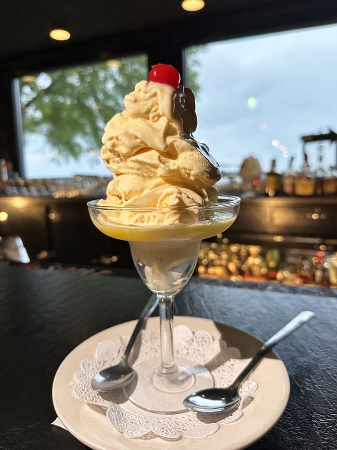 The Banana Banshee isn't just dessert—it's an ice cream cocktail that channels the spirit of Wisconsin supper clubs in all their creamy, dreamy glory.