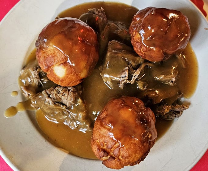 Comfort food that hugs your soul. These dumplings swimming in rich gravy are what grandmothers everywhere aspire to create.